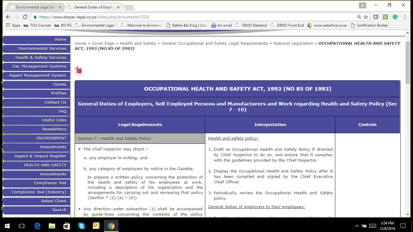 Health & Safety Legal Services | Dreyer Legal Environmental Services